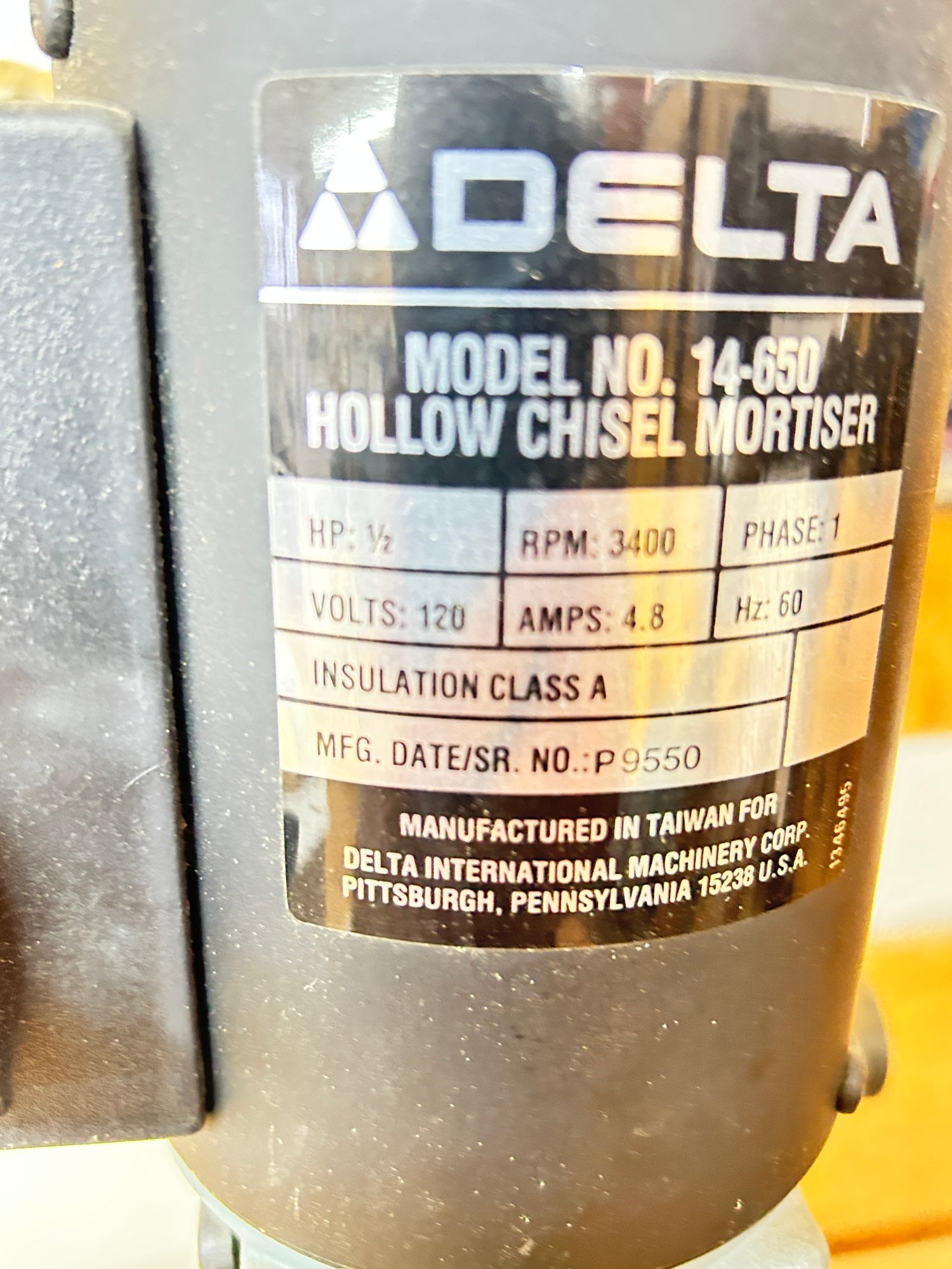 Delta Hollow Chisel Mortiser, Model 14-650, 13" X 13.5" X 24"H #16600 ...