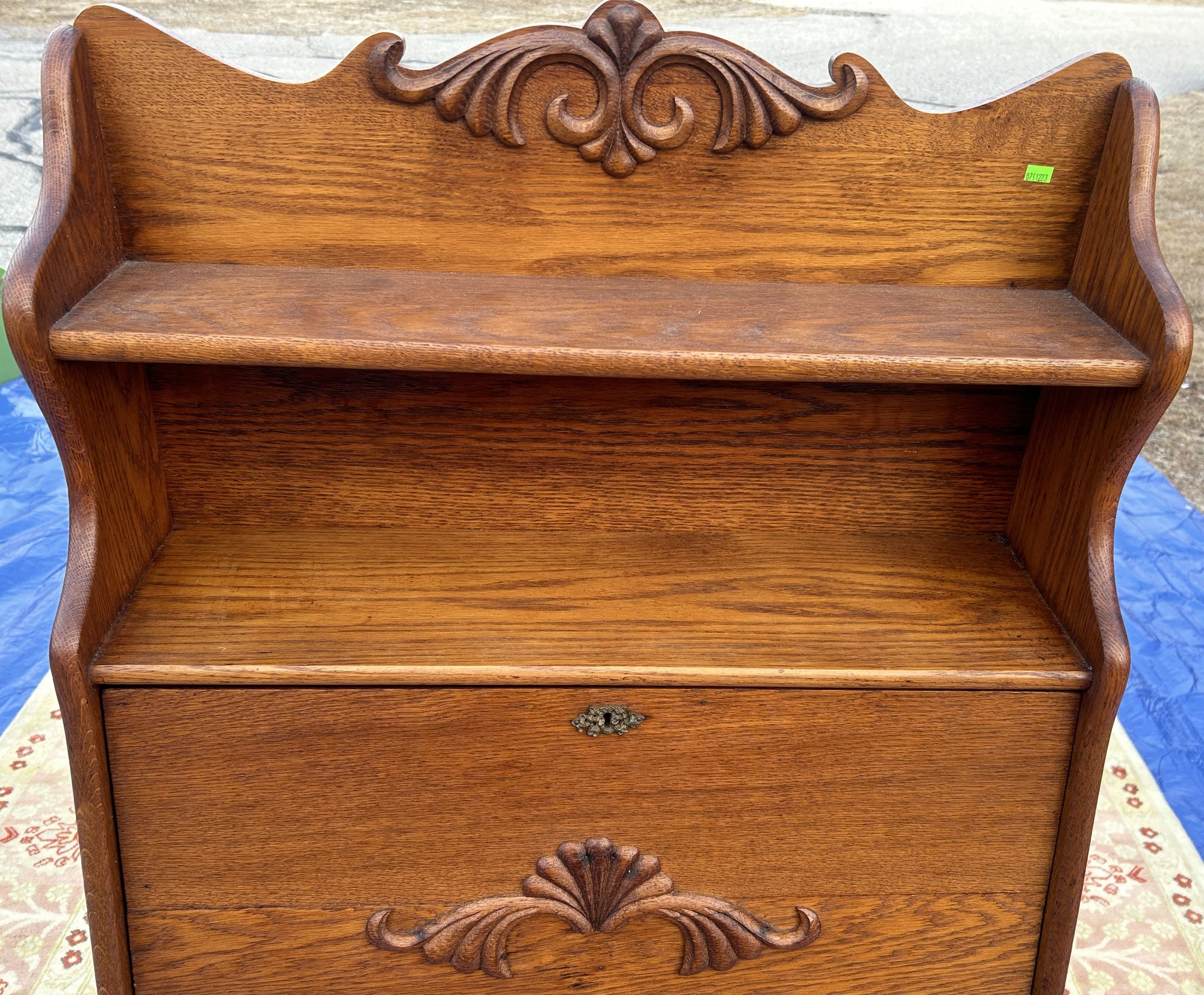 Oak Larkin Combination Drop Front Desk And Bookcase, 30" X 11.75" X 60 ...