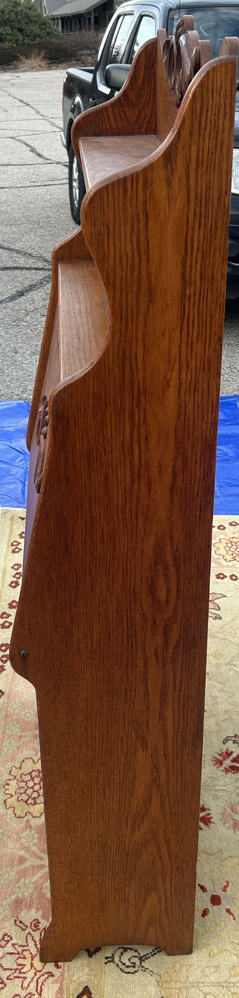 Oak Larkin Combination Drop Front Desk And Bookcase, 30" X 11.75" X 60 ...