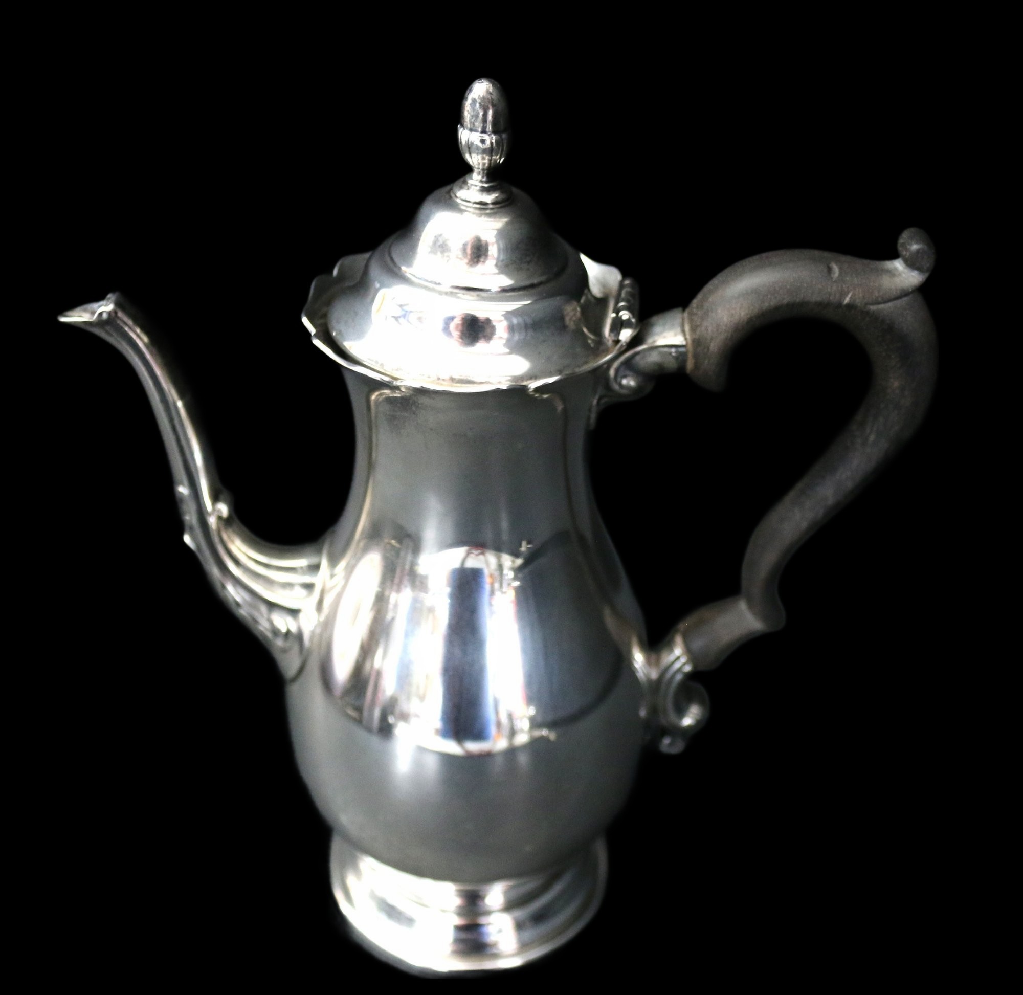 Sterling Silver Teapot By J. Wagner & Sons - Acorn Finial - 9.75"H,- 19 ...