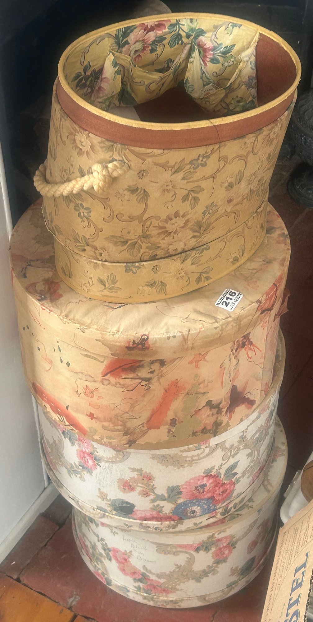 4 Pcs Vintage Ladies Hat Boxes, Largest 13" Diam. X 7-1/8"H #9710 ...