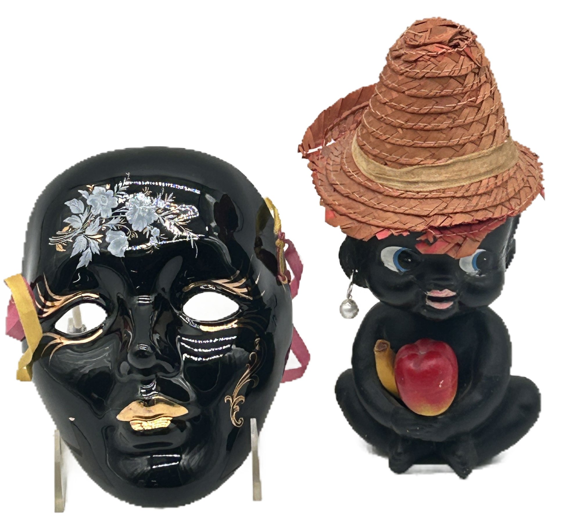 2 Pcs - Rare Vintage Kenmar Bobblehead Caribbean Kewpie Bank And Venice ...