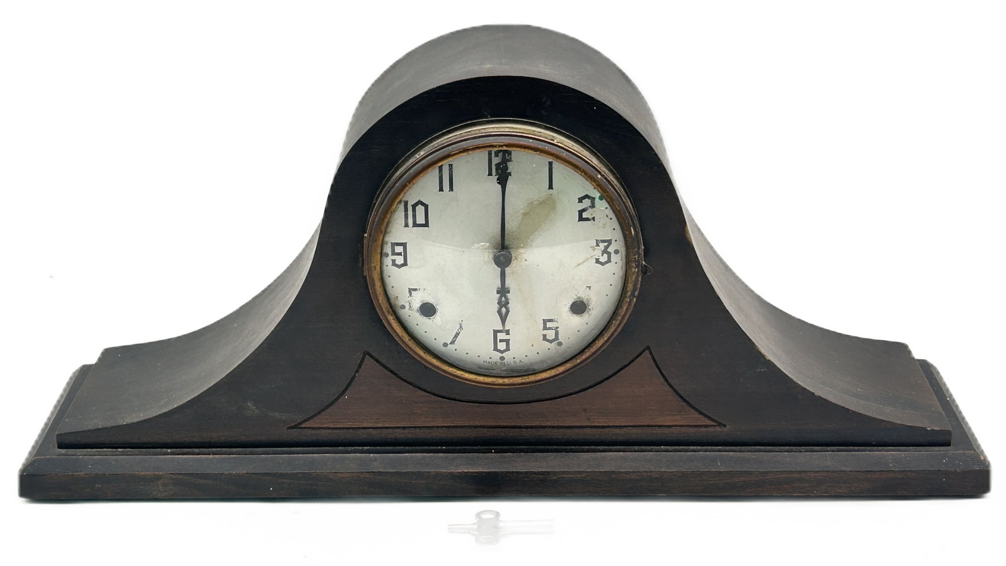 Vintage Mahogany Gilbert 1807 Camel Back Mantle Clock, Key & Pendulum ...