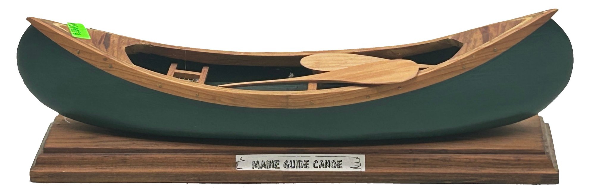 Vintage Carved Wooden Mounted Model Of A 12.5" Guide Canoe #12818 ...