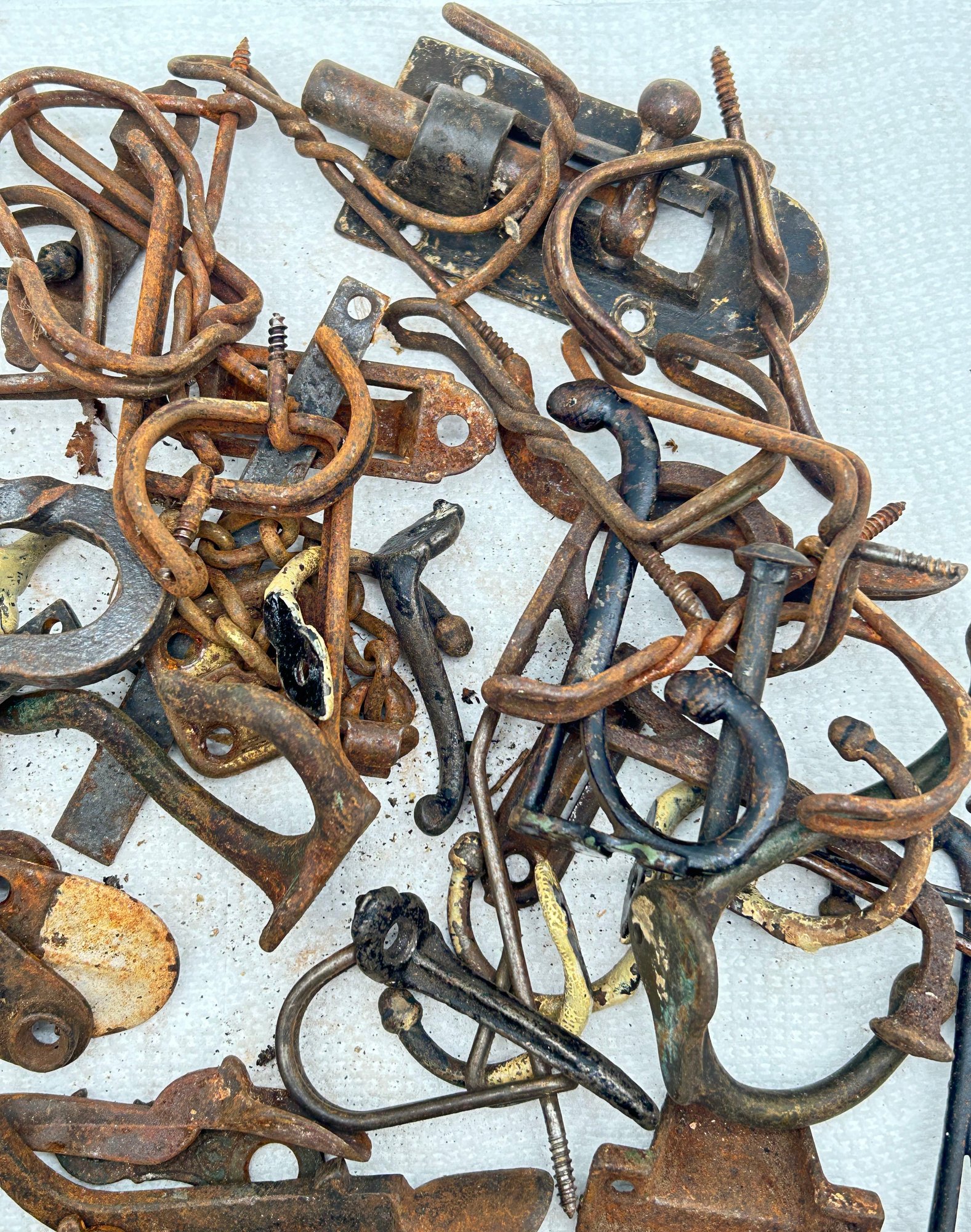 Miscellaneous Lot Of Antique Keys And Rusty Architectural Salvage ...