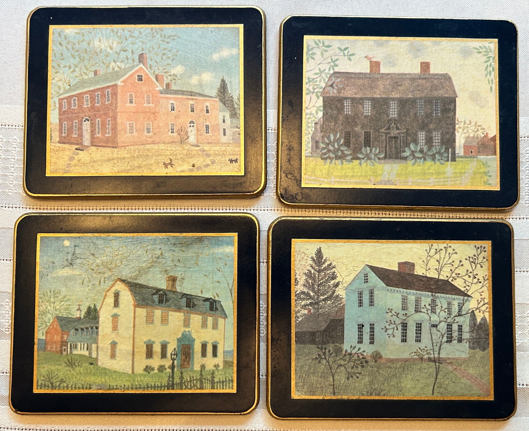 6 Pcs English Coasters, 2-Seashell Designed Marked Tiffany & Co Other 4 ...