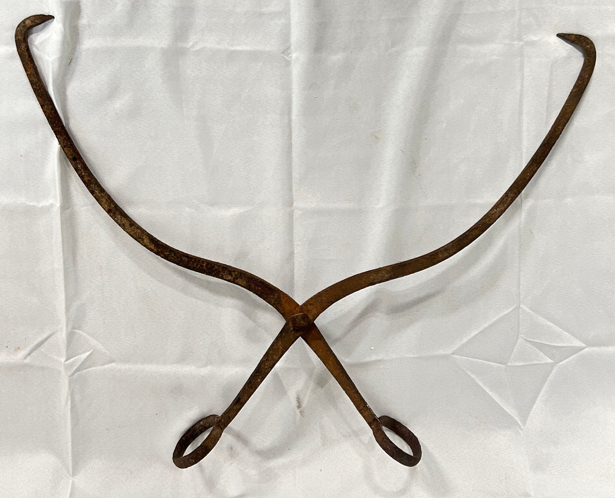 Large Pair Of Ice Of Hay Tongs, 29.5"L And Wicker Carpet Beater #11413 ...