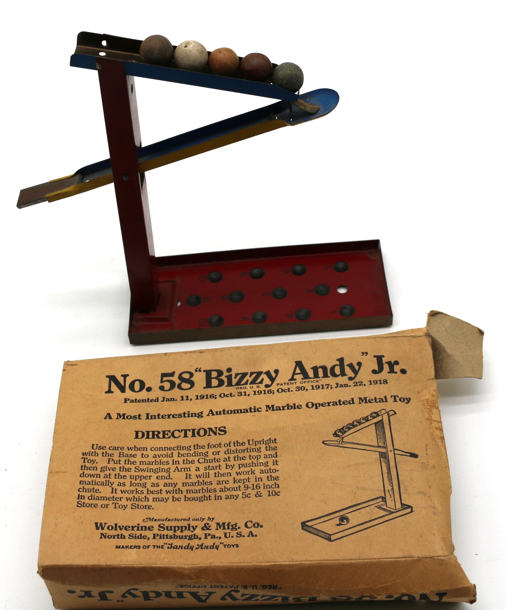 No. 58 "Bizzy Andy" Jr. - Automatic Marble Toy With Box #8523 ...