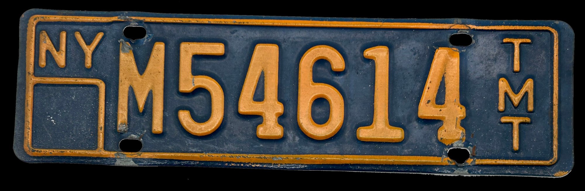 Vintage New York Ton Mile Tax (TMT) Commercial License Plate, 12" X 3-3 ...