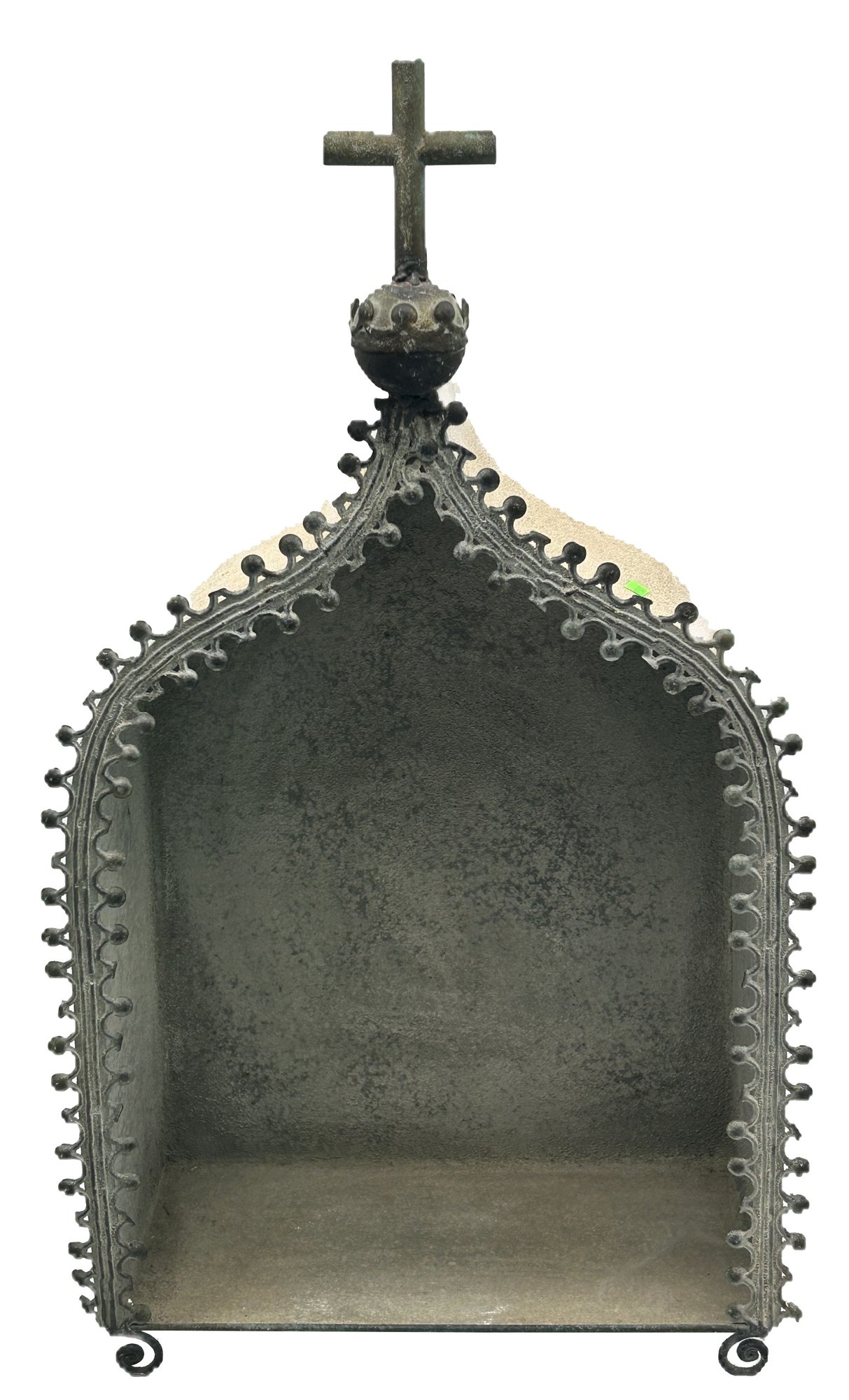 Wonderful Vintage Metal Christian Religious Metal Relic Display Cabinet ...