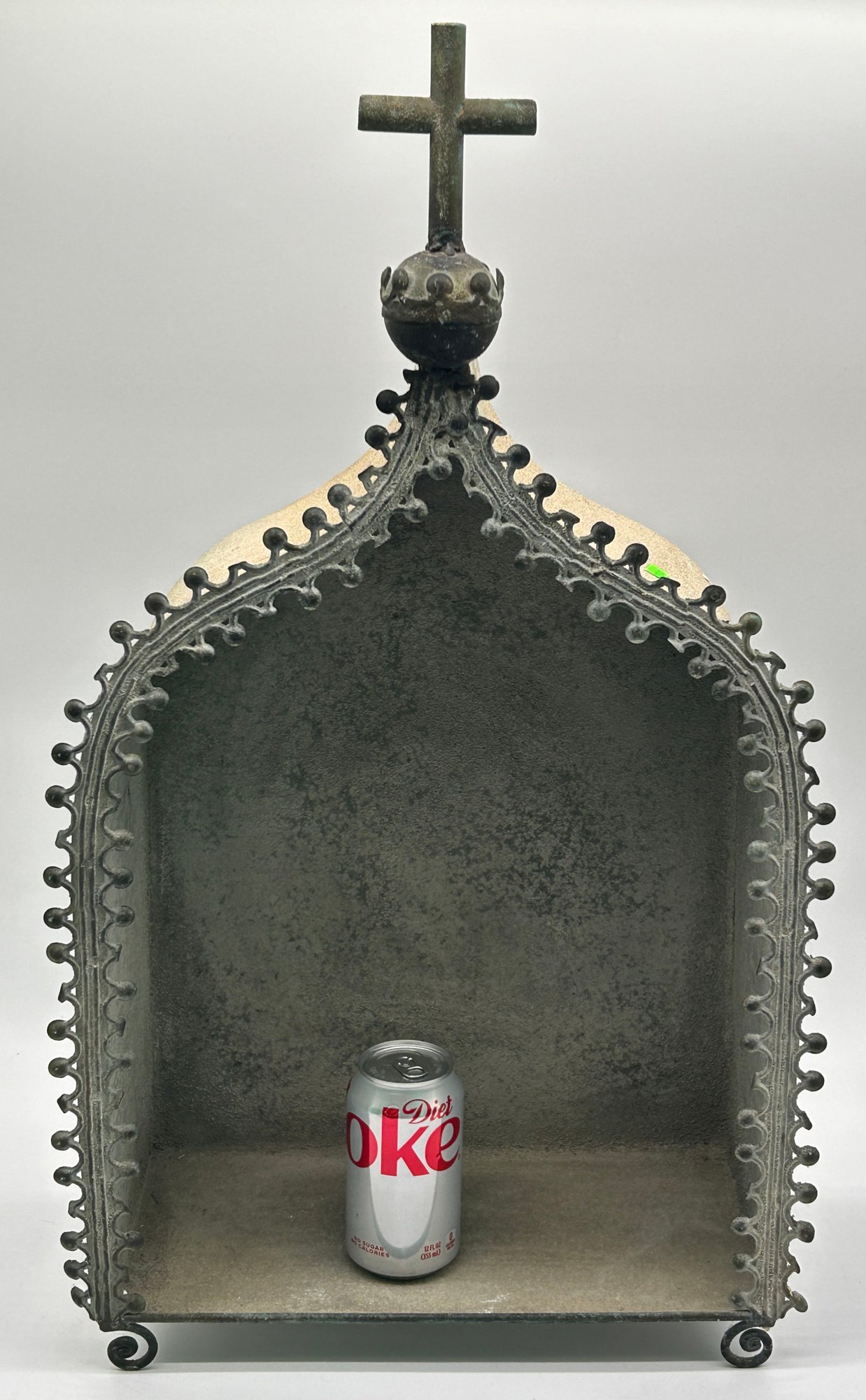 Wonderful Vintage Metal Christian Religious Metal Relic Display Cabinet ...