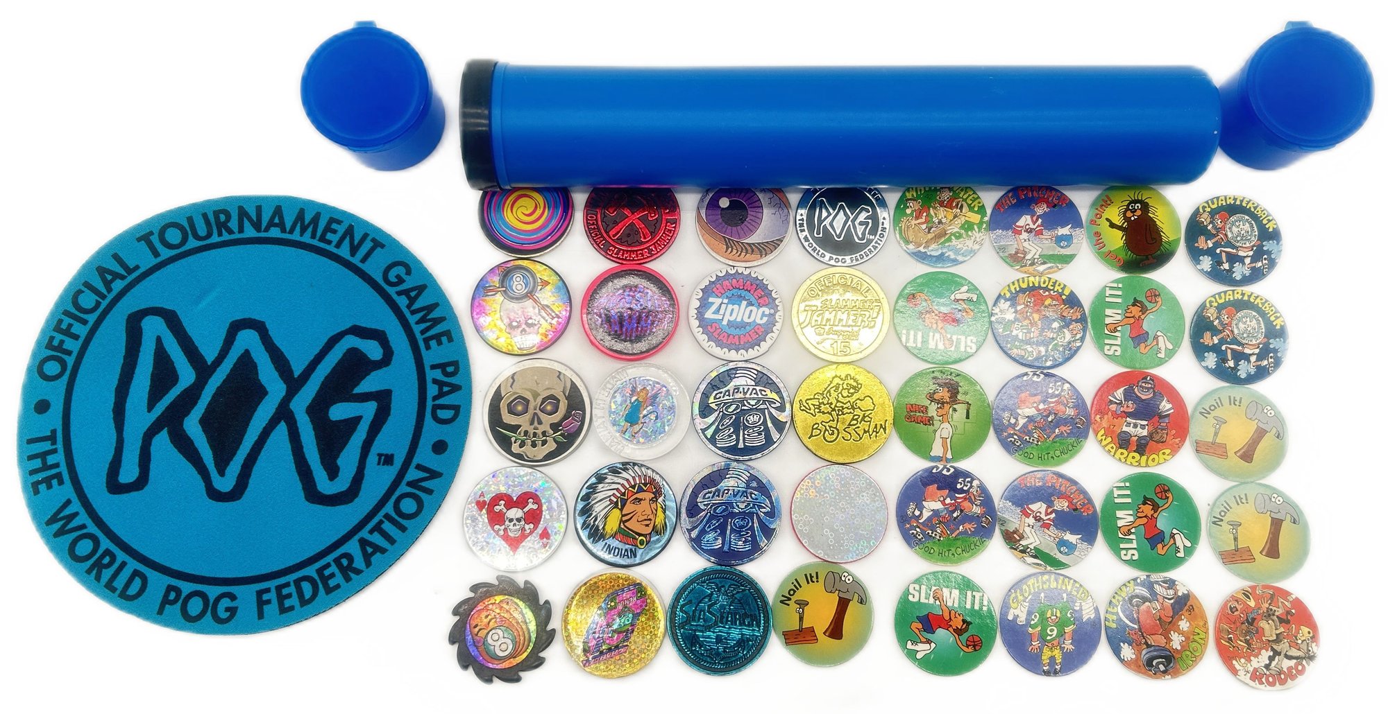 40 Pcs Vintage POGS Including 19 Pcs Slammers, Metal, Iridescent ...