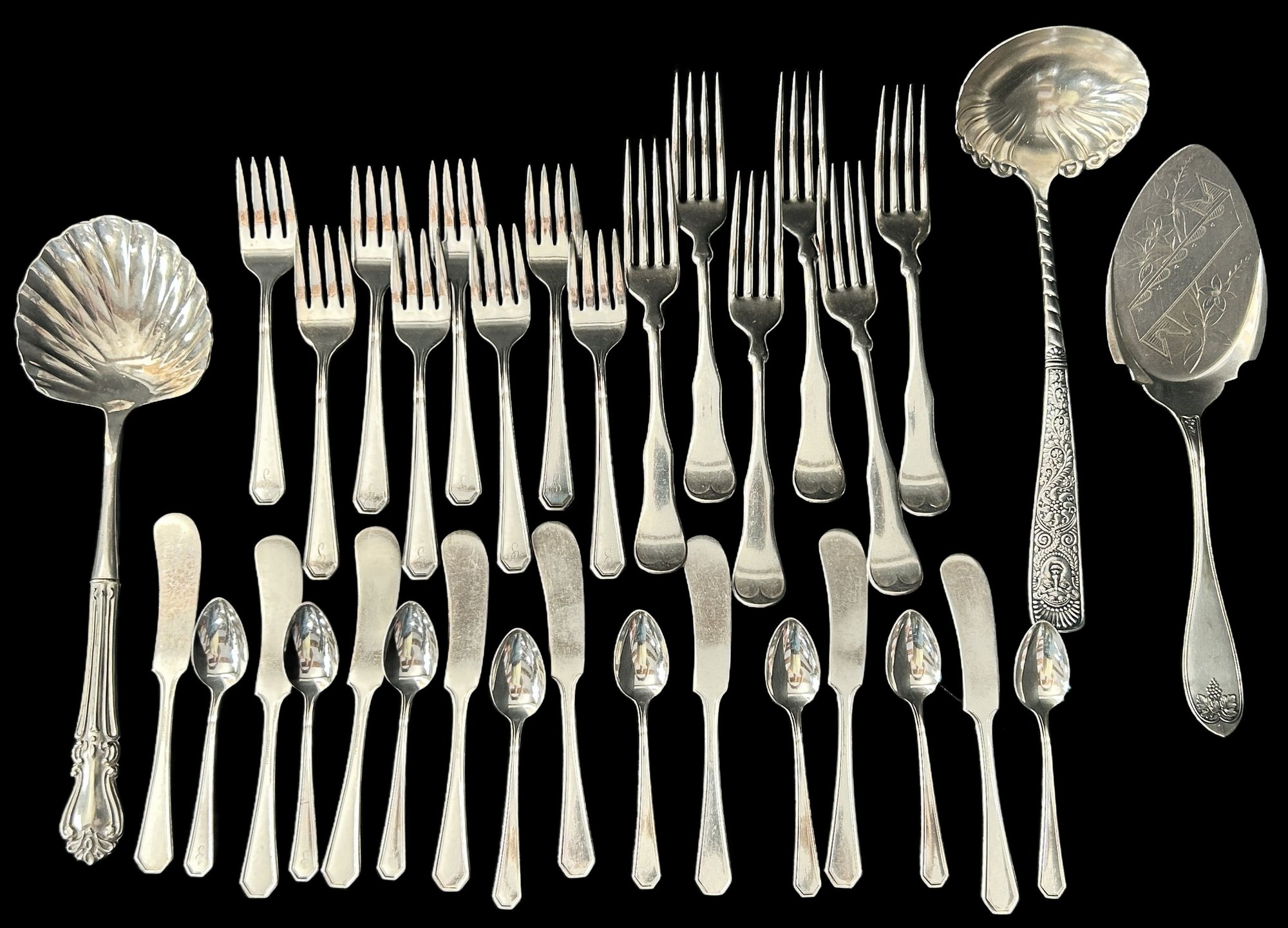 Vintage And Antique Silver Plate Serving Pieces And Flatware, As ...