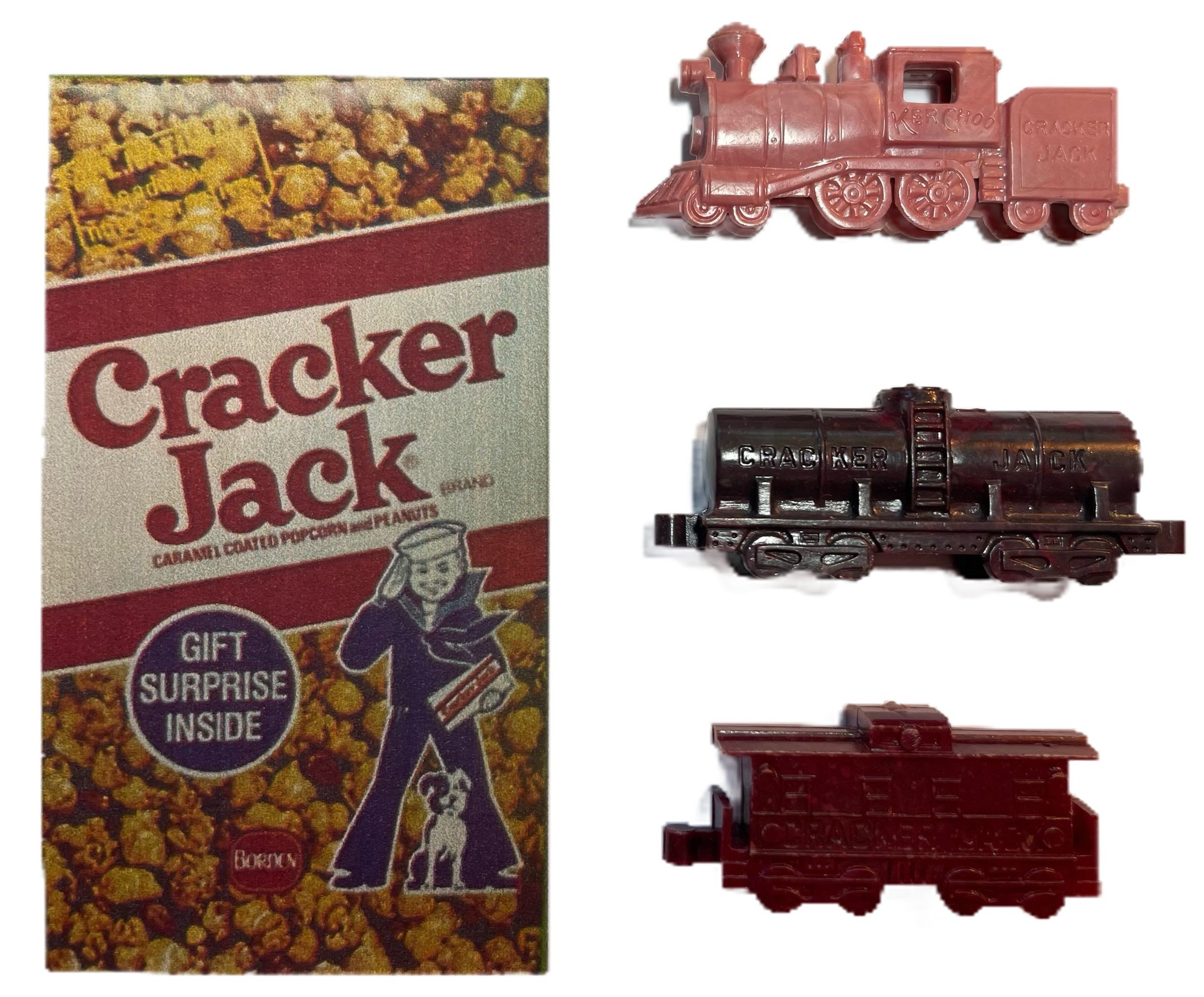 Three Vintage 1950s Cracker Jack Prizes: Train Locomotive With Coal Car ...