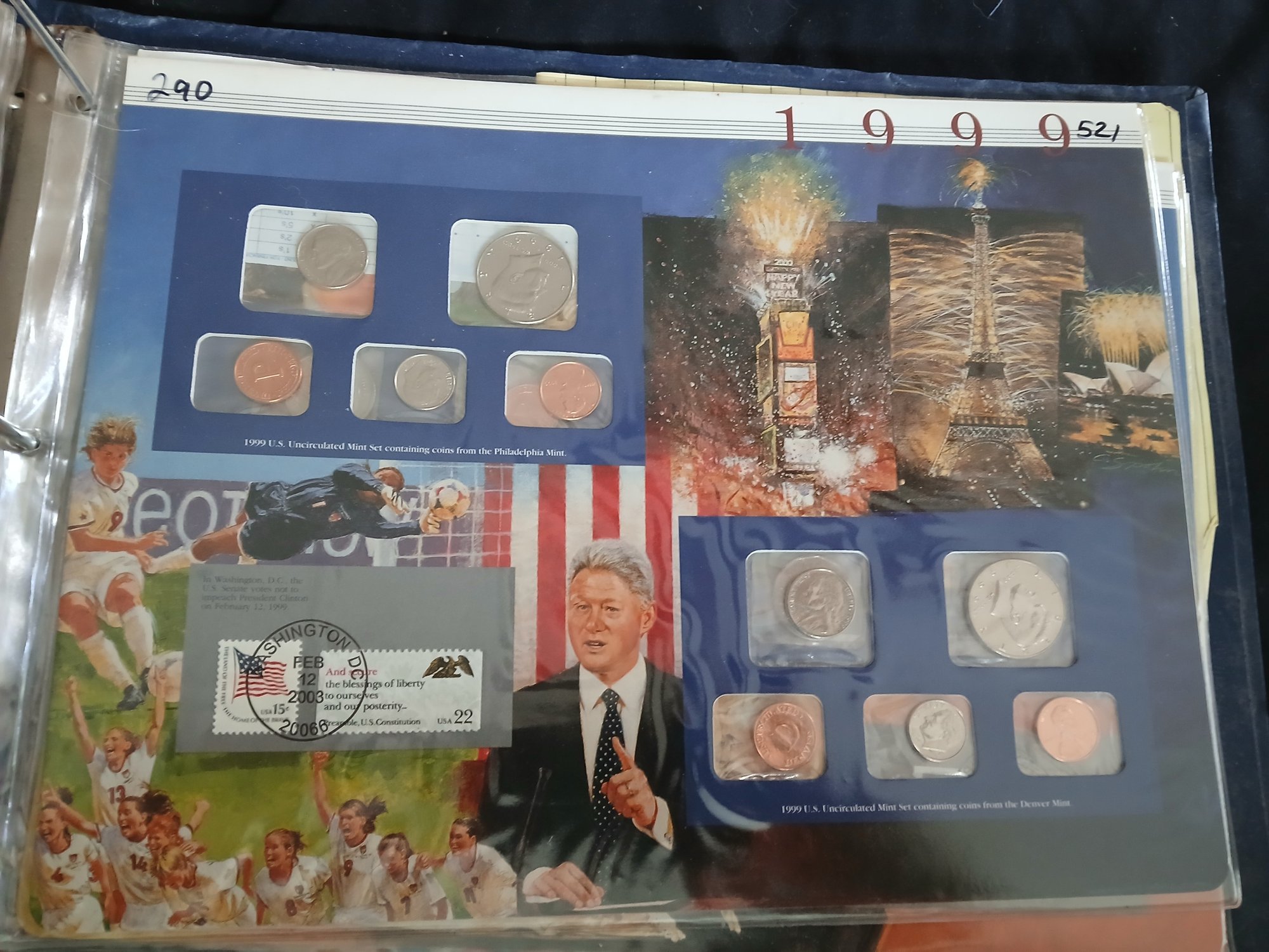 Coins. U.S Uncirculated Mint Sets (1999 P&D) W/stamps #10521 ...