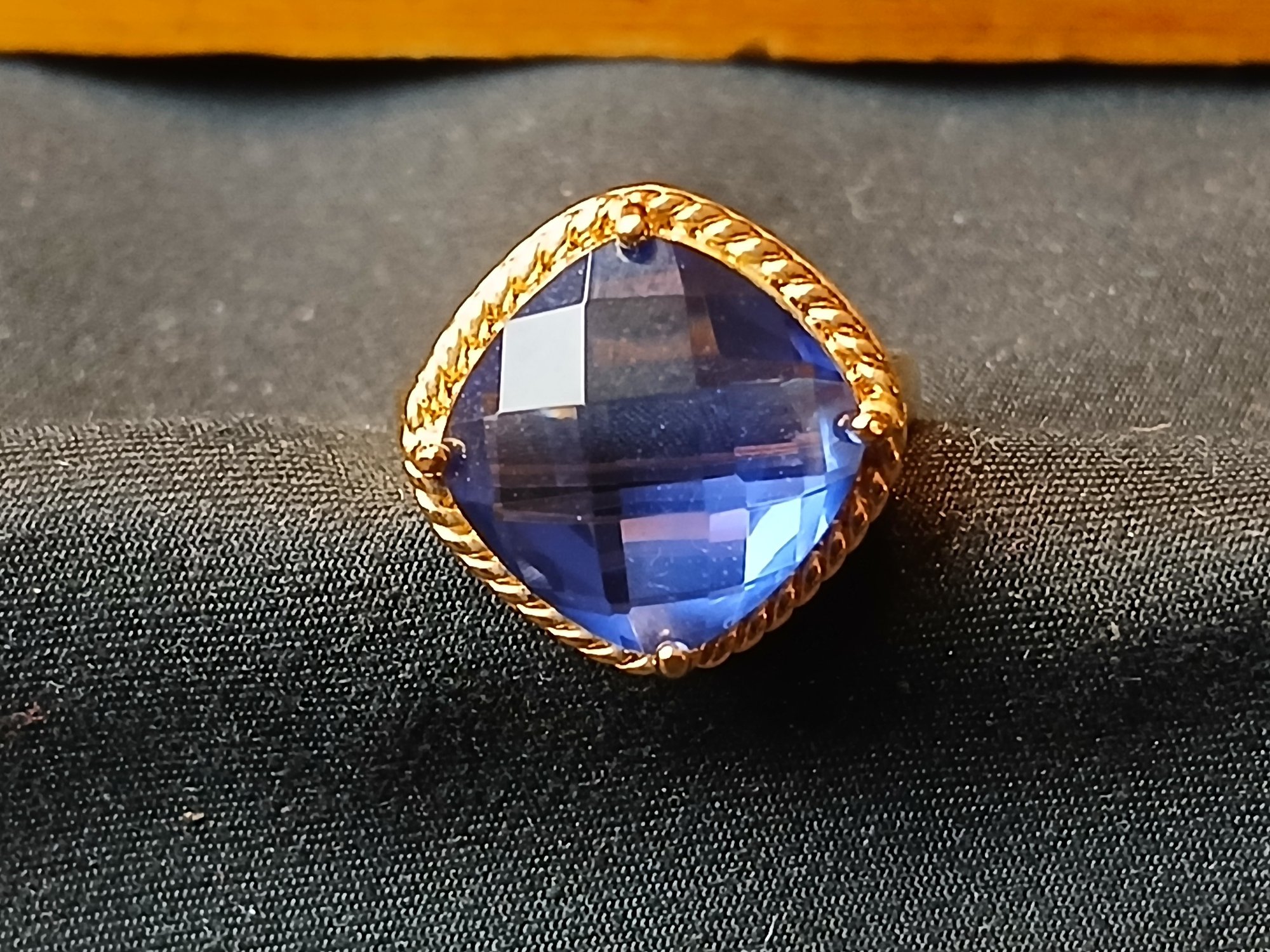 Silver - 925 Sterling Silver ( 7.4 G Total ) Cocktail Ring Size 10 Blue ...