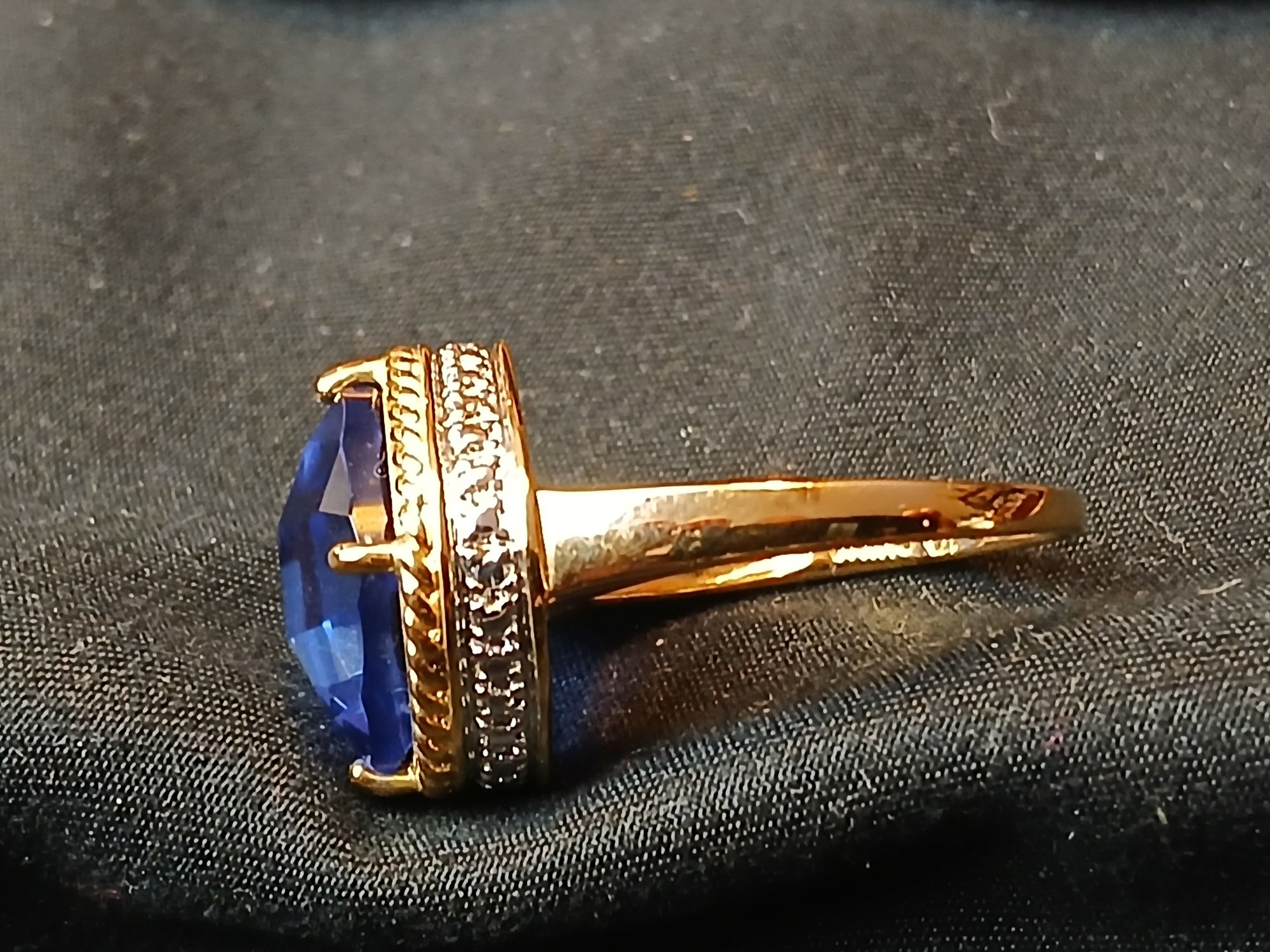 Silver - 925 Sterling Silver ( 7.4 G Total ) Cocktail Ring Size 10 Blue ...