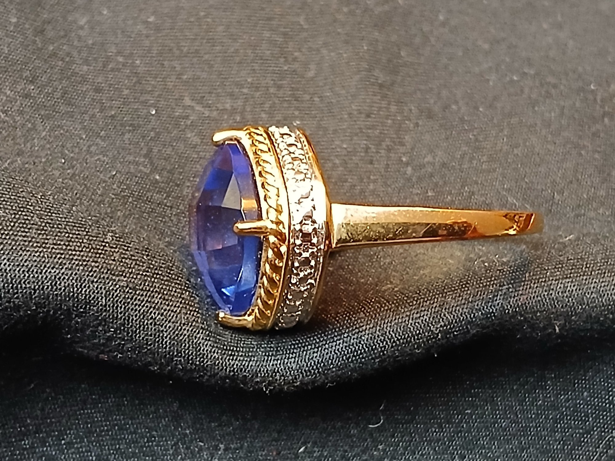Silver - 925 Sterling Silver ( 7.4 G Total ) Cocktail Ring Size 10 Blue ...
