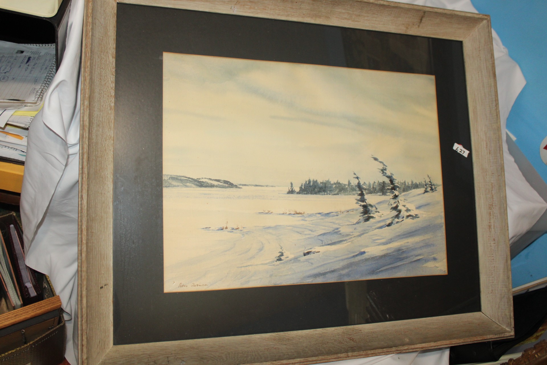 Vintage Watercolor? Winter Scene Peter Robinson 34x28 #10627 ...