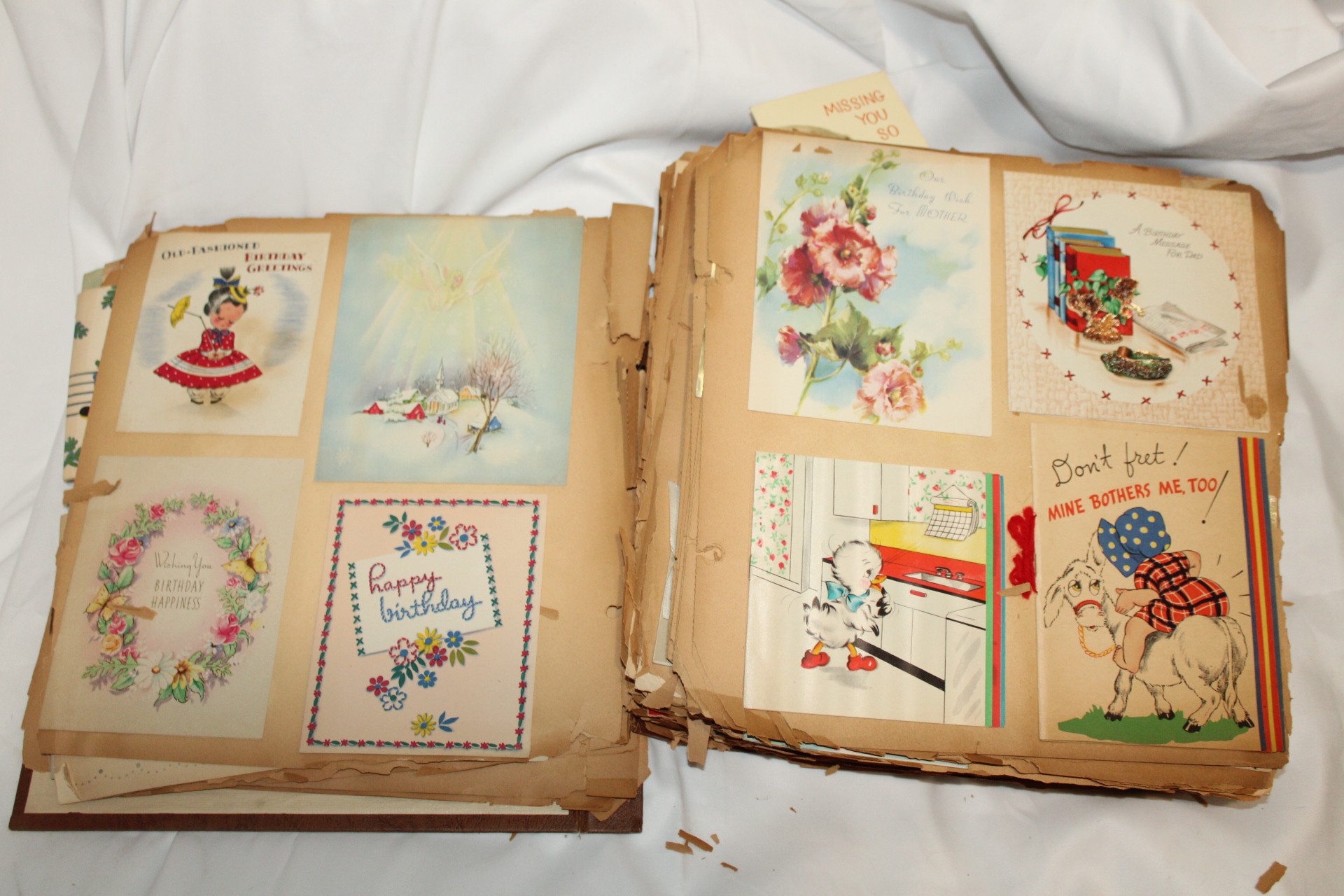Thick Antique Vintage Holiday Cards Postcards Scrapbook Approx 250 ...