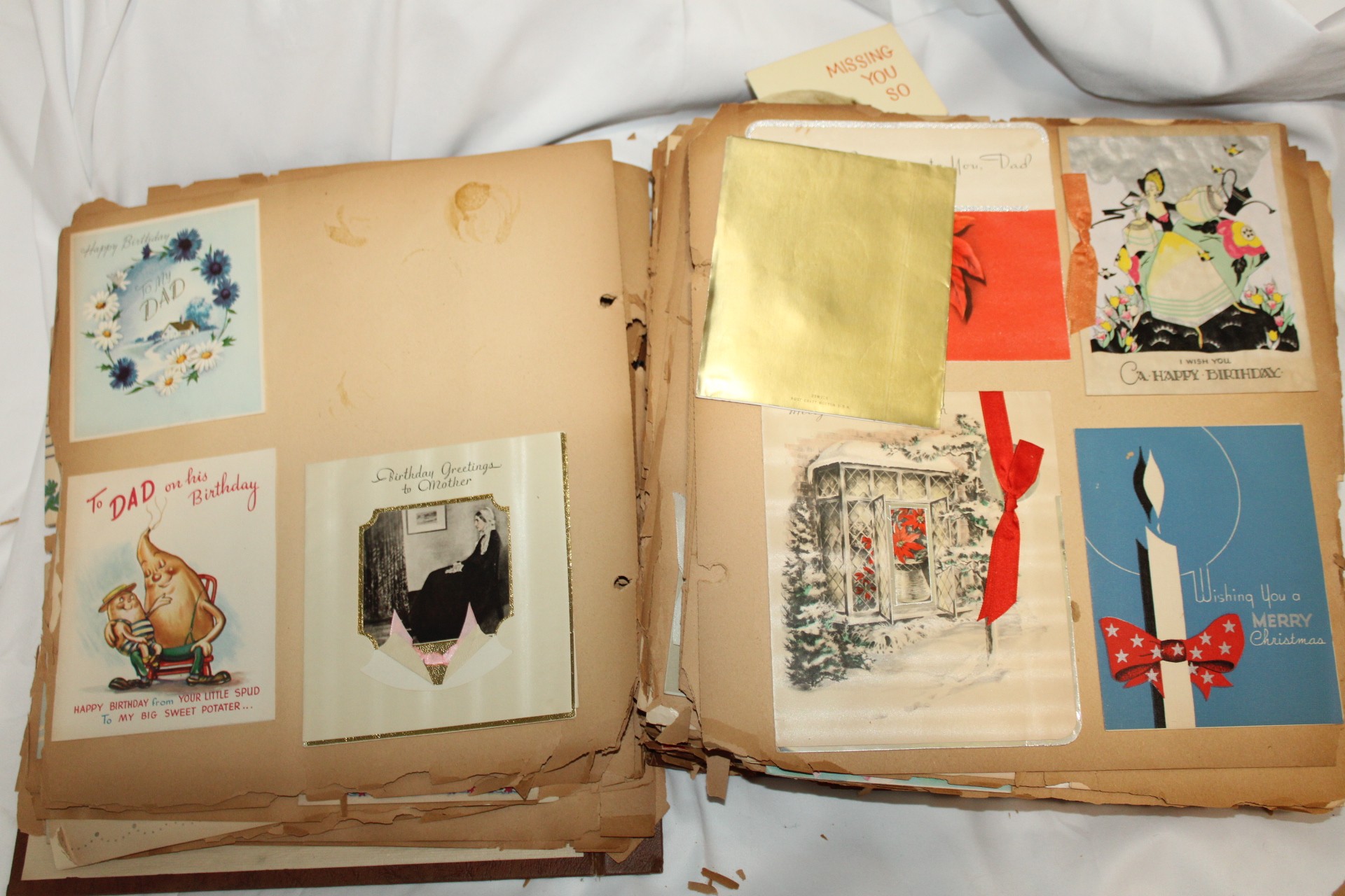 Thick Antique Vintage Holiday Cards Postcards Scrapbook Approx 250 ...