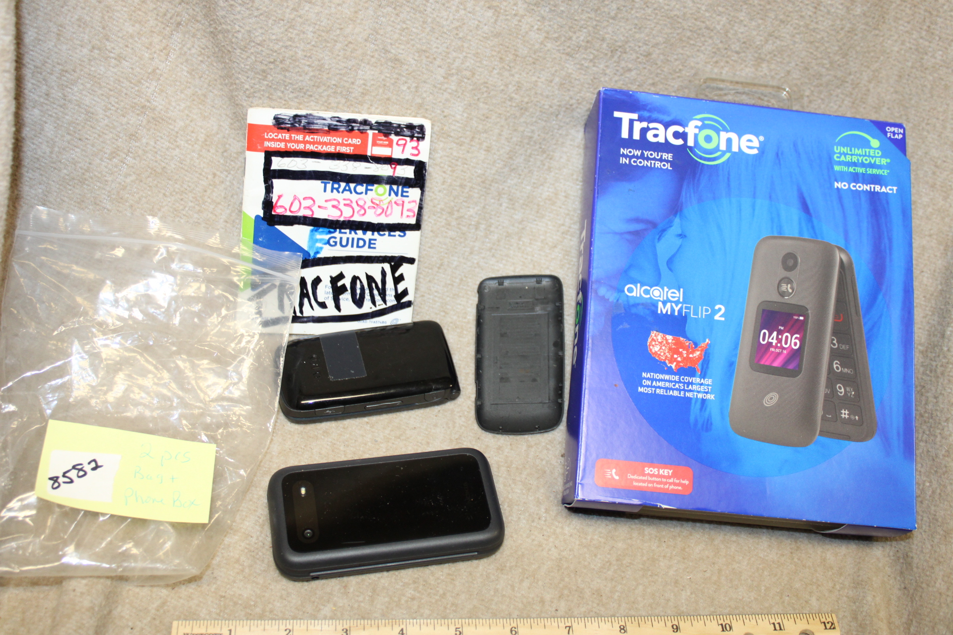 2 Used Tracfones With Manual & 1 Tracfone In Original Box With All ...