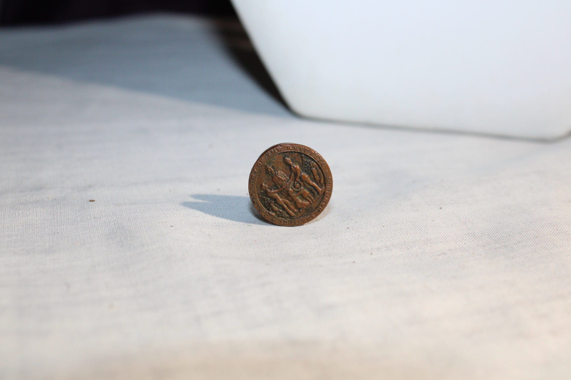 Antique Grand Army Of The Republic Civil War Veteran Button 1860 Brass ...