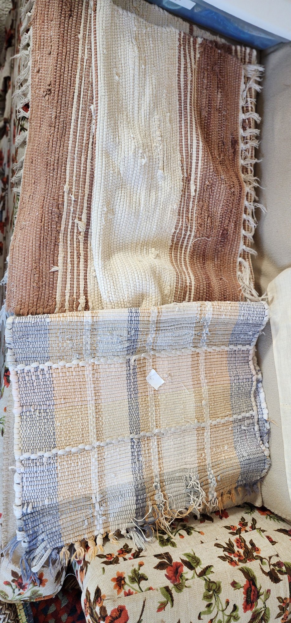 2 Small Rag Rugs - 48"x30 & 28 X30 Comfy, Country Practical Look #9114 | Auctionninja.com