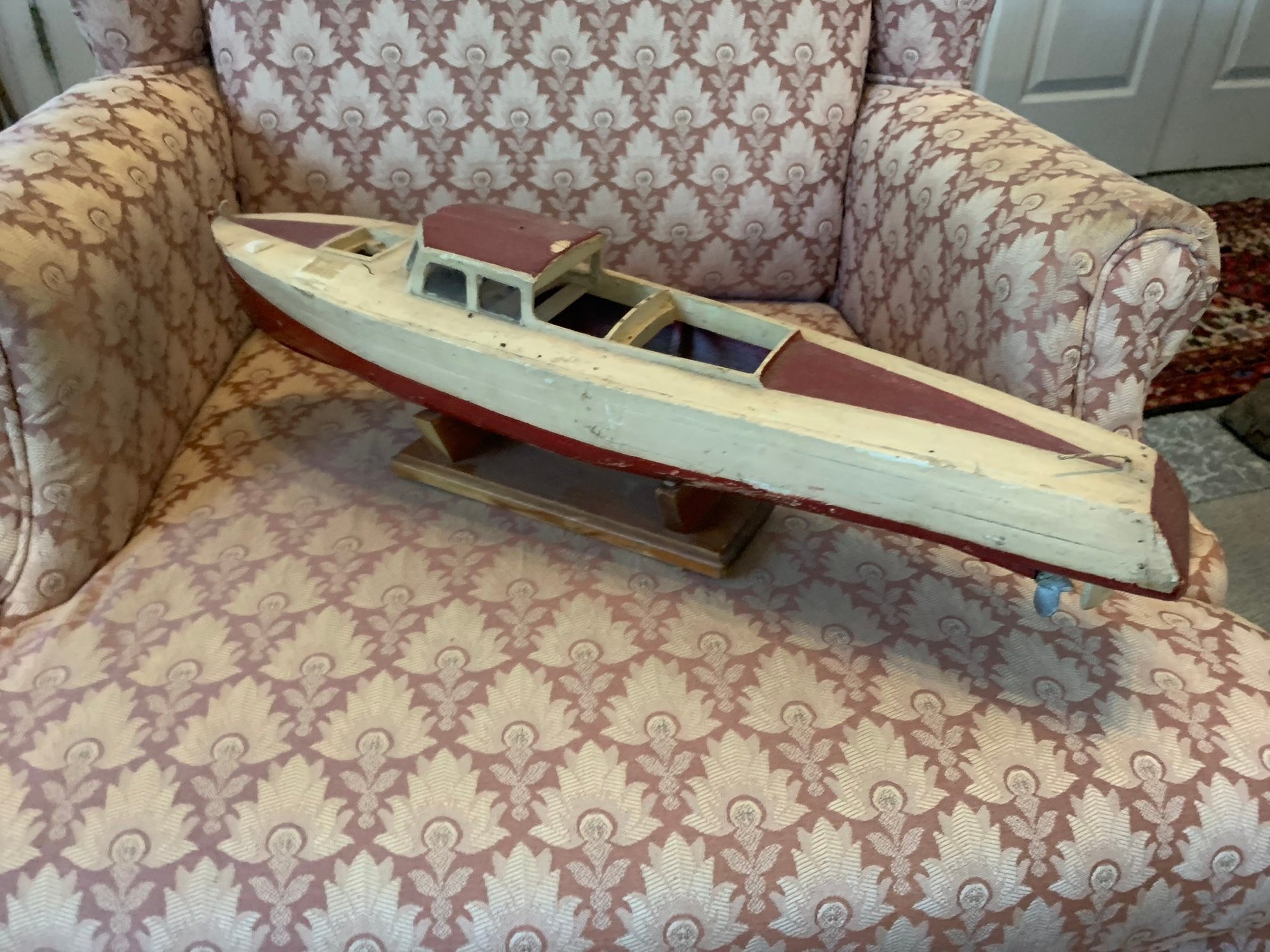 1920S WOODEN MODEL BOAT, 21"W #7591 | Auctionninja.com
