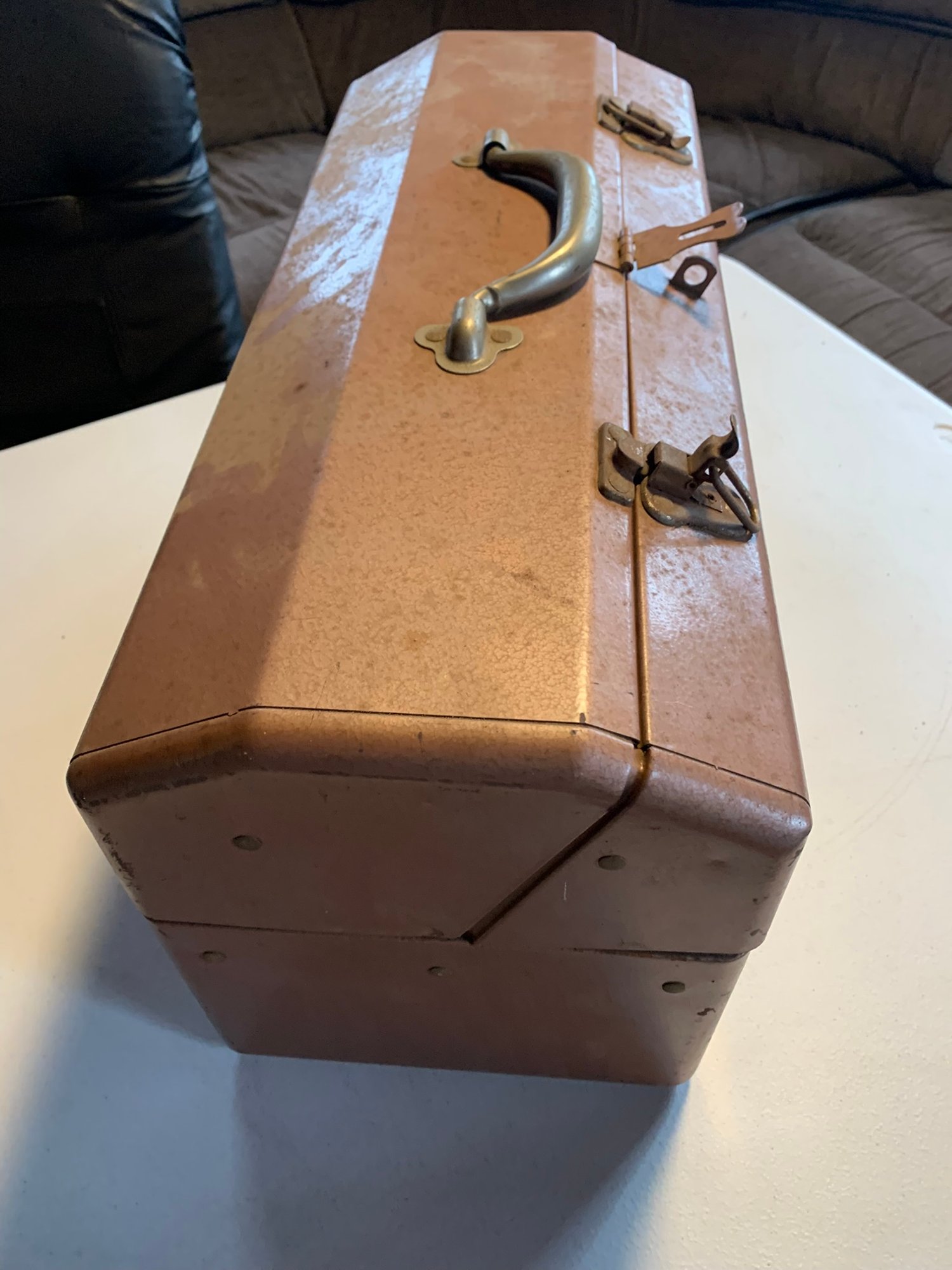 PARK METAL FISHING BOX W/CONTENTS 21W X 8.5 X 10.5"H #4618 ...