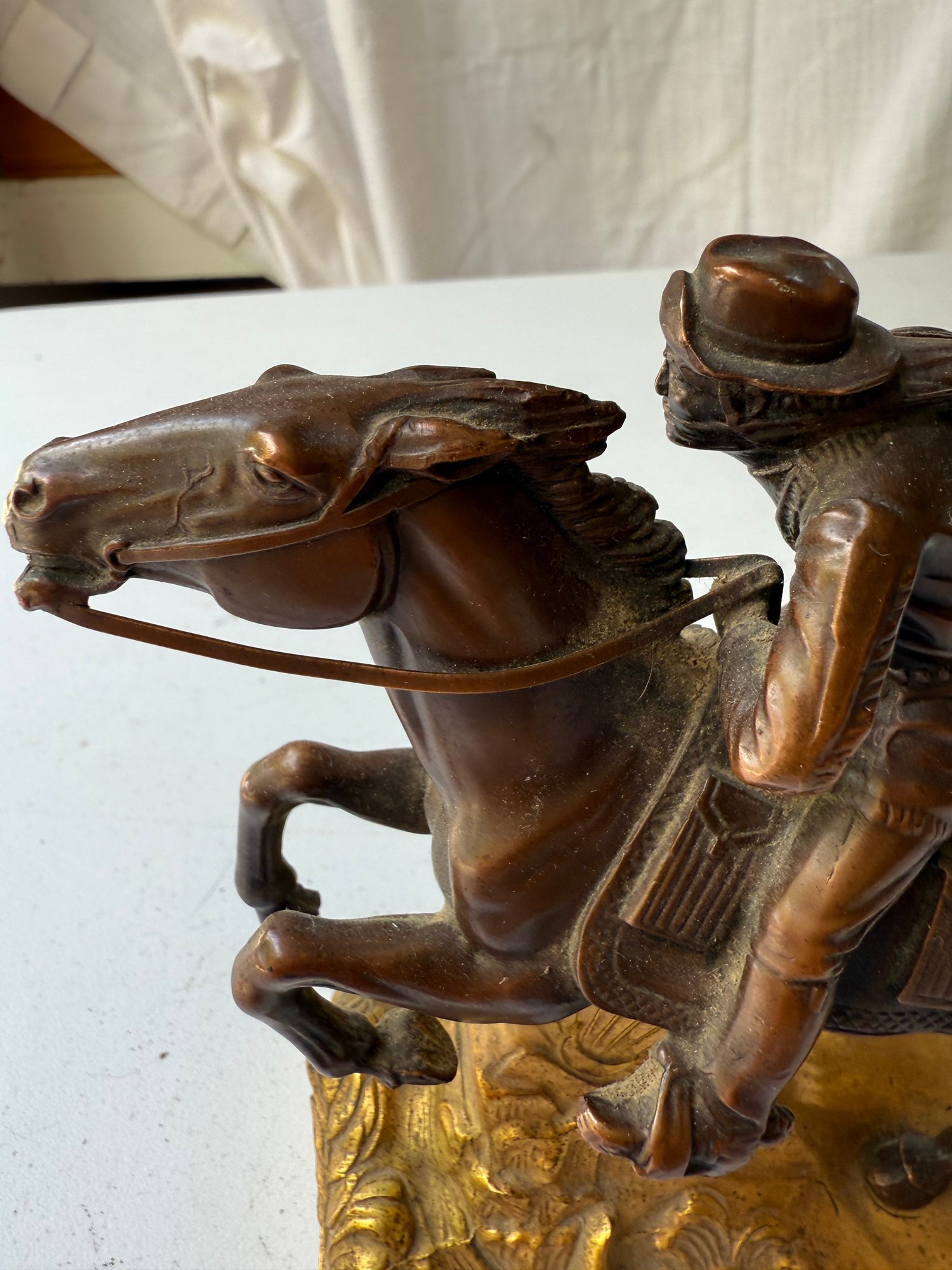 H.A.M.N. Co The Pony Express Brass Sculpture #8336 | Auctionninja.com