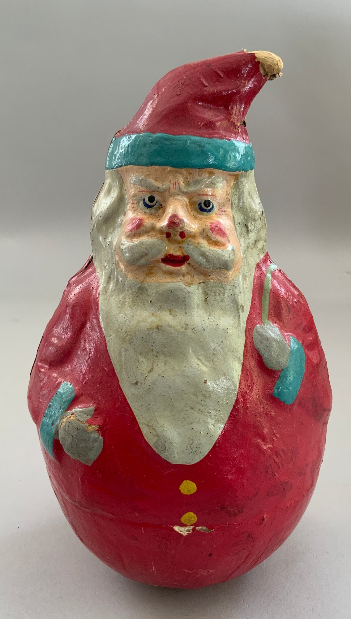 2 Schoenhut Paper Mache Rolly Dolly Santa Toys #2886 | Auctionninja.com