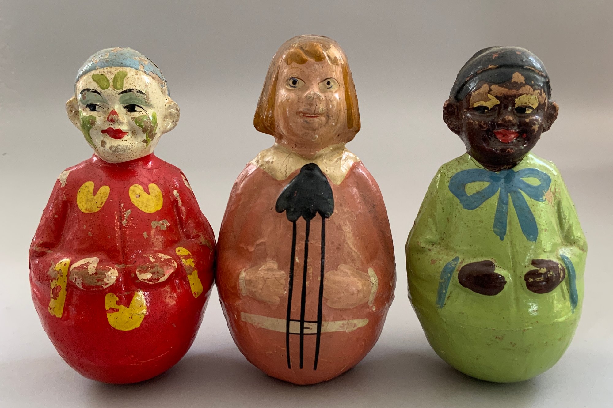 3 6 Schoenhut Paper Mache Rolly Dolly Toys #2889 | Auctionninja.com