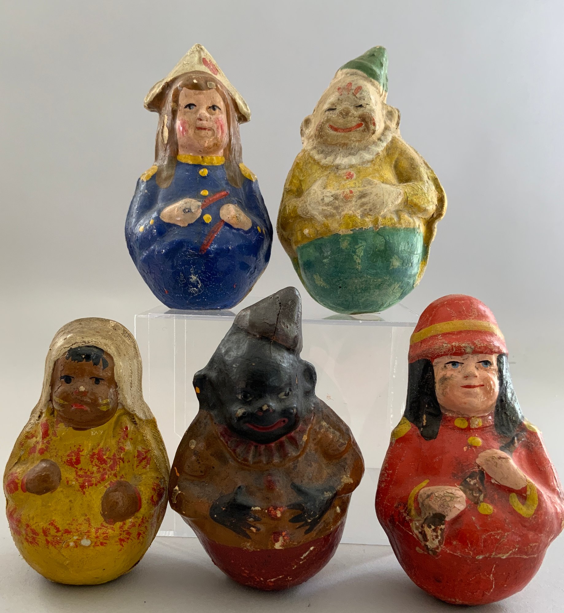 5 5 Schoenhut Paper Mache Rolly Dolly Toys #2890 | Auctionninja.com