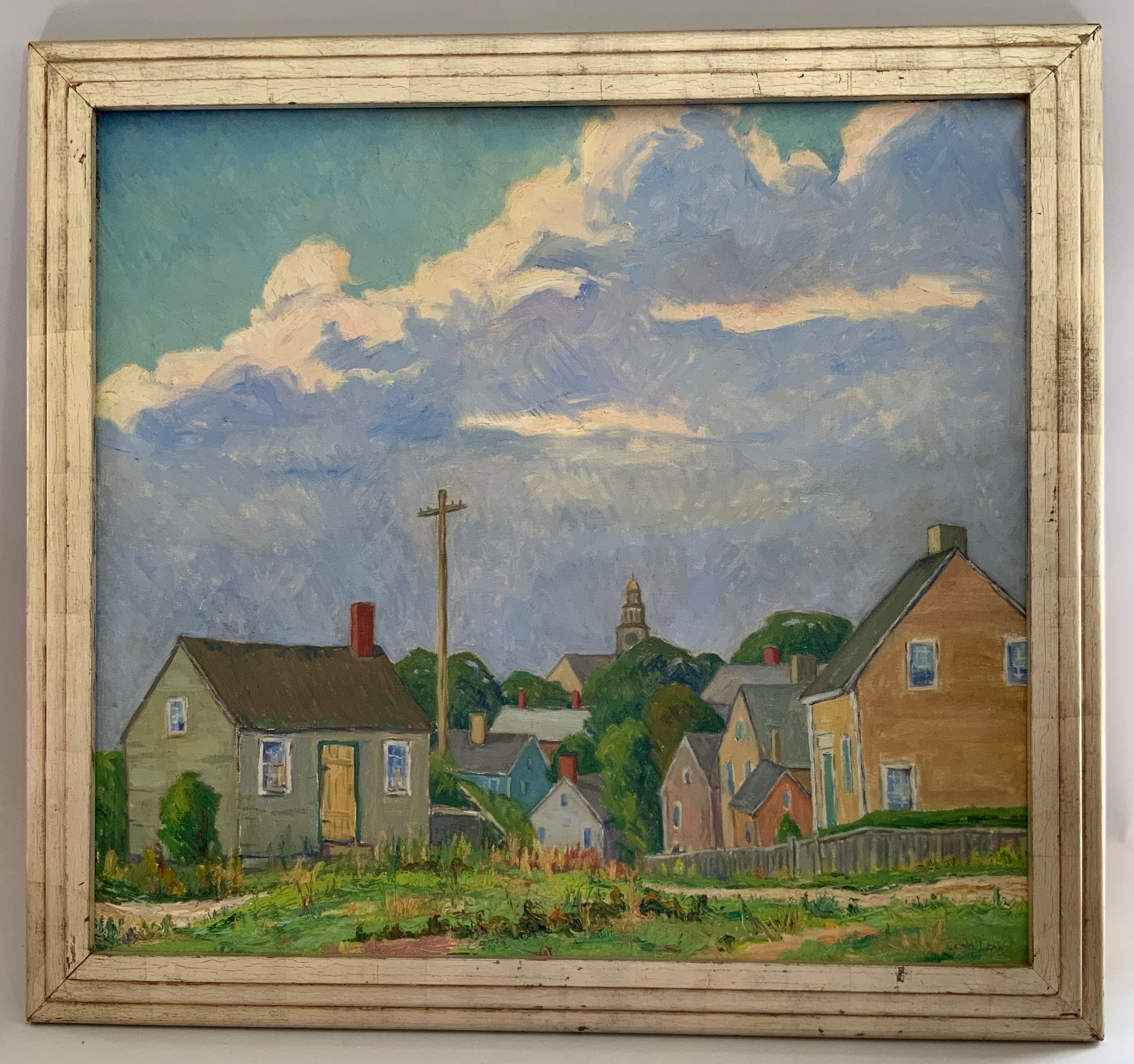 Seaside Cottages On Cape Cod - Oil On Canva #2798 | Auctionninja.com