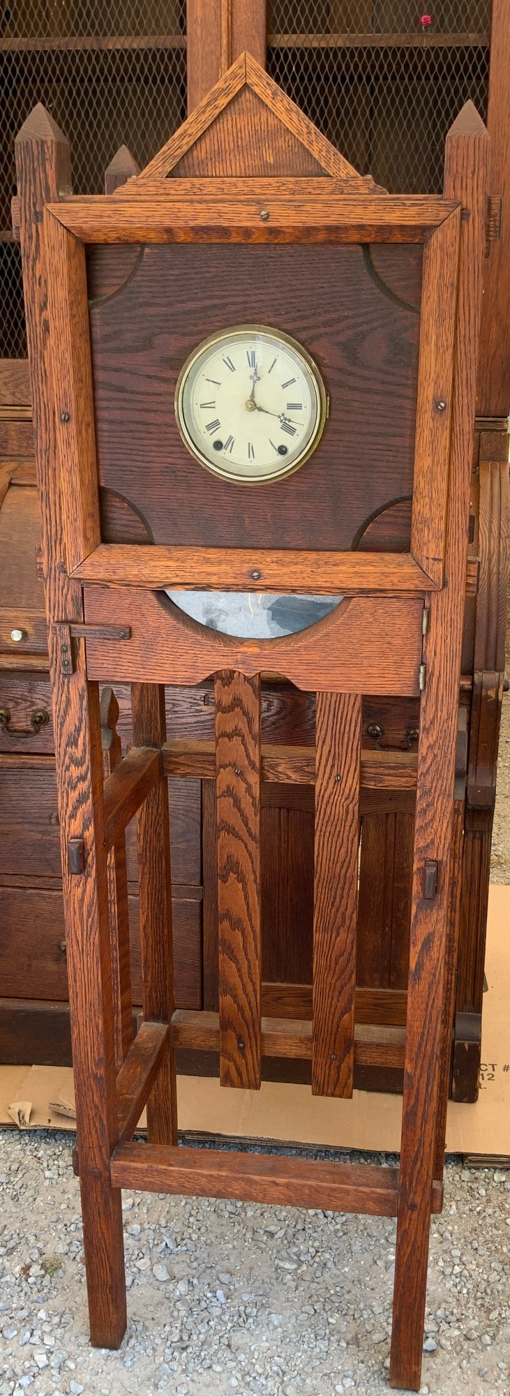 Mission-style Oak Tall Clock #2859 | Auctionninja.com